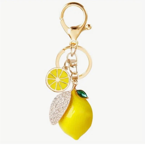 Accessories | Lemon Keychain W Rhinestone Accents A Slice Of Lemon ...
